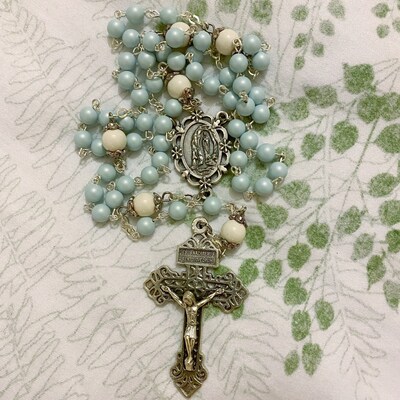 Scapular Chain Necklace With Sterling Silver Miraculous Medal Crucifix ...