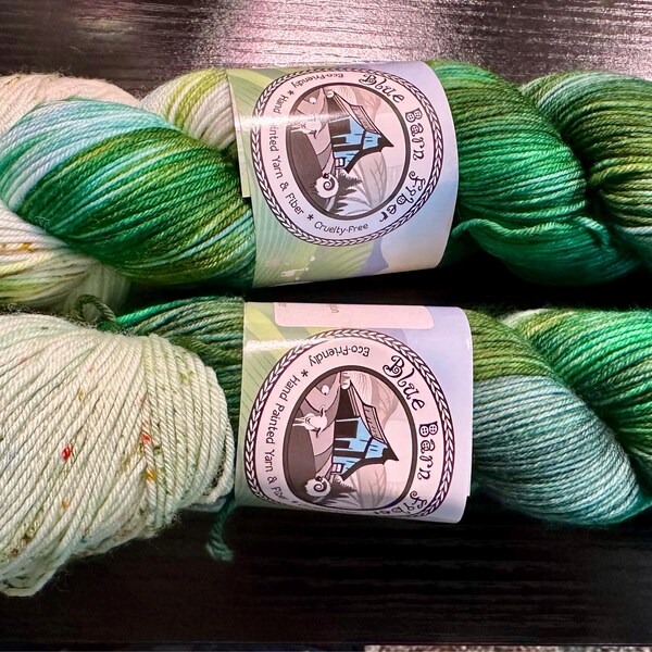 Cave Lichen Hand Dyed Variegated Yarn Choose Your Base SW Merino Teal ...
