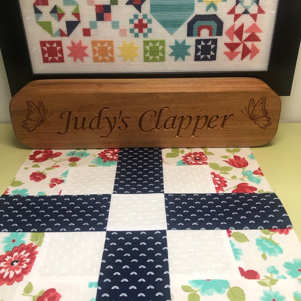 Quilter's Clapper Purple & Yellow Heart With Maple Hardwood Tailor's ...