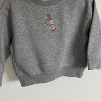 Machine Embroidery LETTER P Uppercase 15cm/6tall Dainty Floral Font 8x8 ...