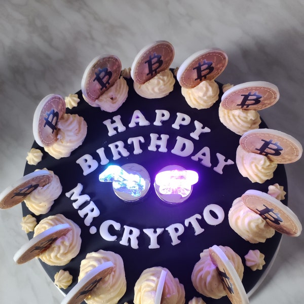 Bitcoin Edible Wafer Cake Cupcake Topper - Etsy
