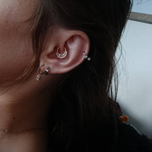 Solid 14K Gold Garnet Love Heart Dangle Charm Elegant Gemstone Clicker ...