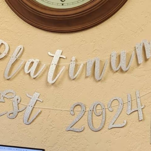 Custom Cursive Gold Glitter Banner / Personalized Script Glitter Sign ...