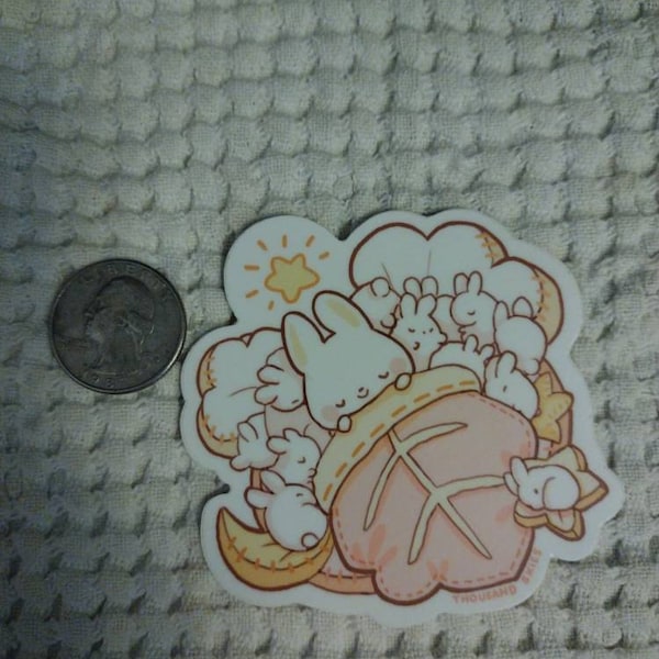Vinyl Sticker Sleeping Bunnies - Etsy