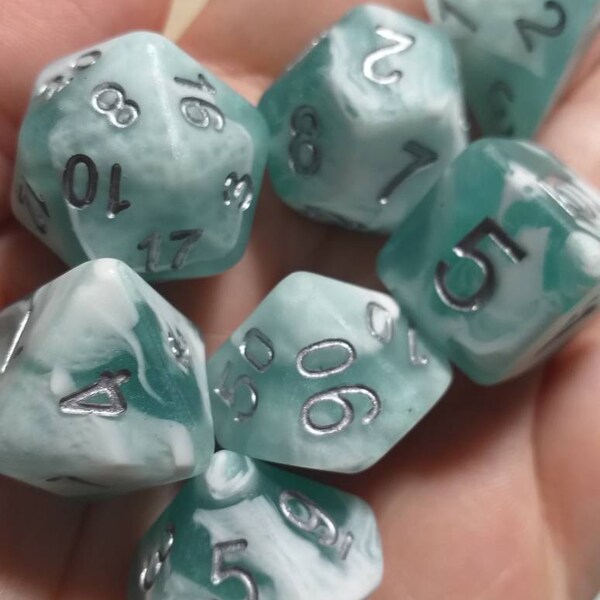 Seastone Dice Set (made to Order) - Etsy