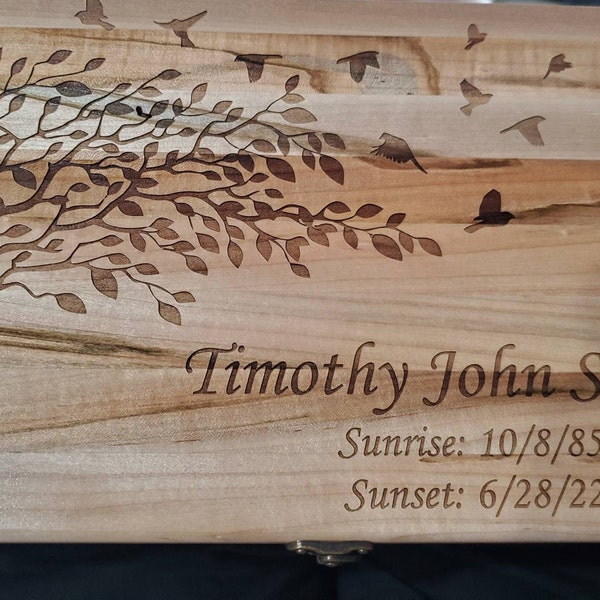 Personalized Tree Memory Box 12x8x4, Custom Hand Made Wood Keepsake Box ...