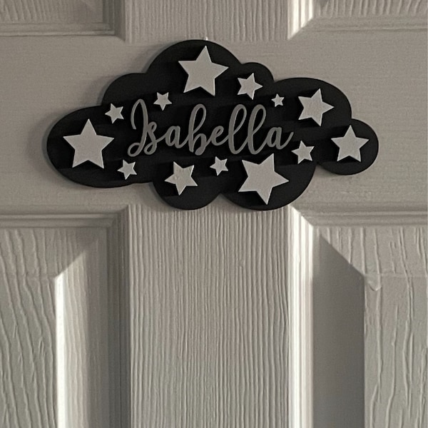 Name Cloud - Nursery - Cloud Sign - Personalised - Children’s Bedroom ...