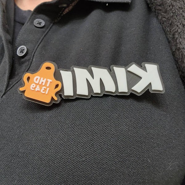 Custom Name Tags With Apron, 3D Printed Name Tag Employee Name Tag - Etsy