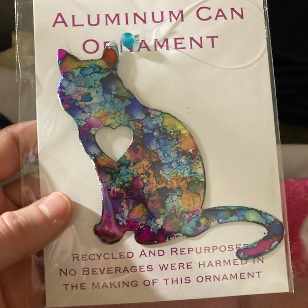 Love Cat Ornament Recycled Aluminum Cans - Etsy