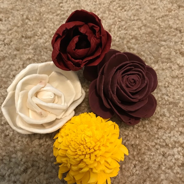 Wood Flowers Color Samples / Wedding Bridal Bouquet - Etsy