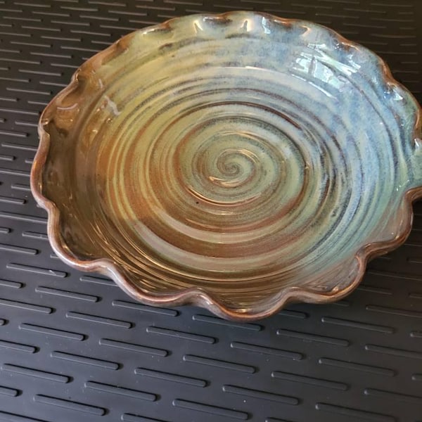 Handmade Pie Plate With Scalloped (or Fluted) Edges, Large Baking Dish ...