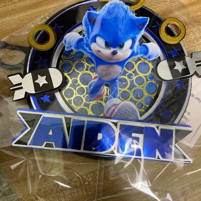 Cake Topper Sonic Sonic the Hedgehog Birthday Sonic - Etsy