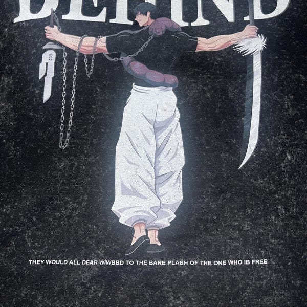 Anime Sorcerer Character Inspired Vintage Washed Manga Graphic T Shirt ...