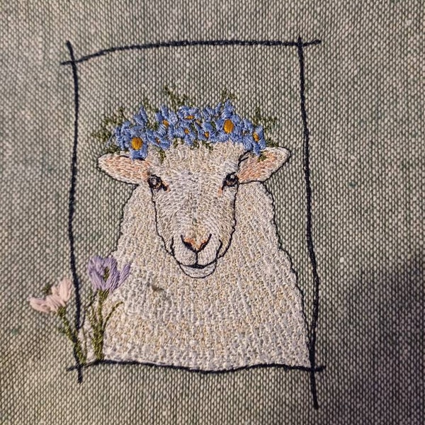 Embroidery File Sheep From the "spring in the Countryside" Series - Etsy