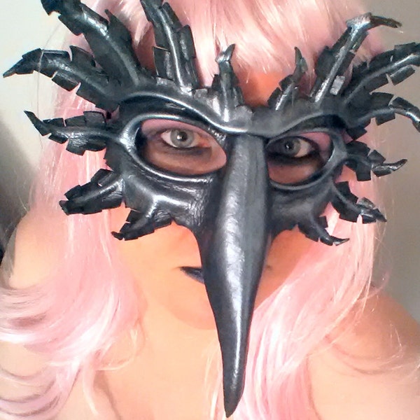 Griffin Leather Mask, Hand-painted in Chocolate Brown and Bronze ...