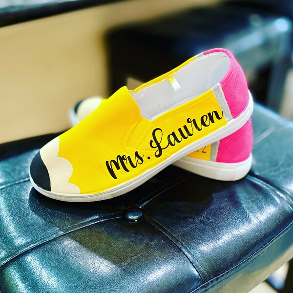 Hand Painted Pencil Shoes!! Child and Adult Sizes Available!! - Etsy