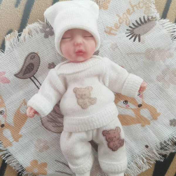 Mini Silicone Baby Doll 11 Inch Baby Girl Eyes Open, Full Body Silicone ...