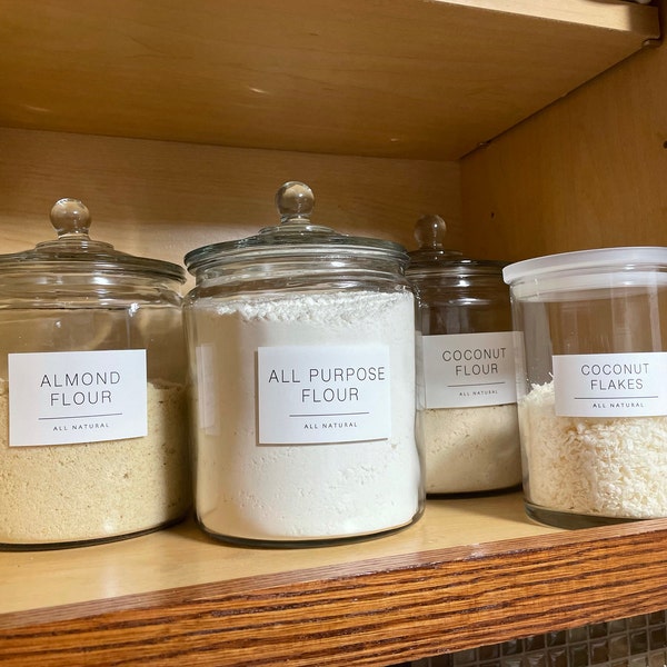 134 Minimalist White Pantry Labels. Preprinted Modern Farmhouse Labels ...