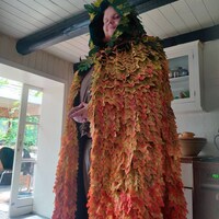 Autumn Cloak With Leather Leaf and Fungi Details - Etsy Canada