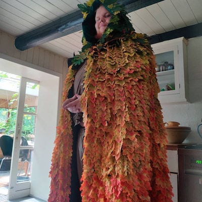 Autumn Cloak With Leather Leaf and Fungi Details - Etsy