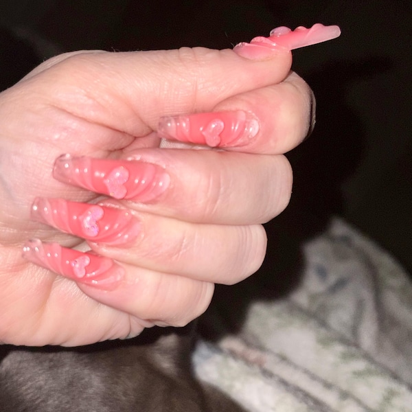 Blue Ceramic Press on Nails, Hand-painted Porcelain Nail Art, Delftware ...