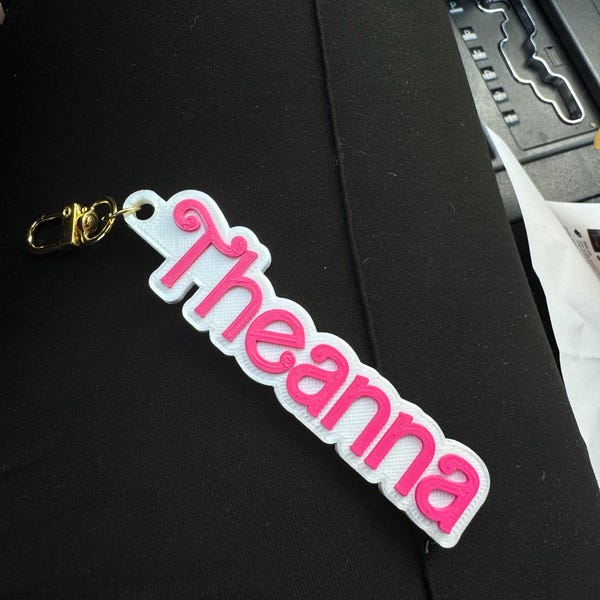 Personalized Keychain - Two-tone - Custom Colors & Text - Bag Charm ...