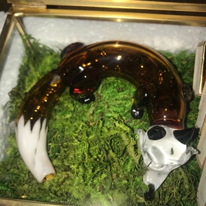 Hand blown glass cat pipe. | Etsy