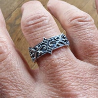 Sterling Silver Gothic Ring, Medieval Jewelry, Vintage Ring, Gift Idea ...