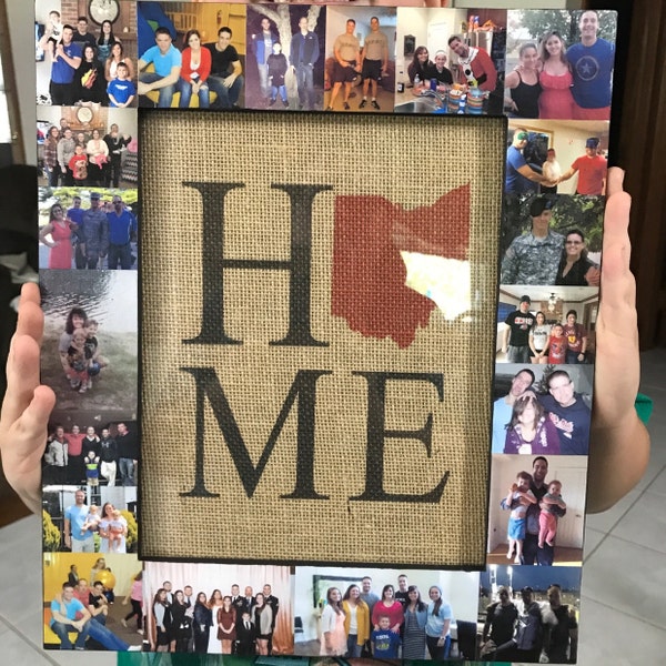 Home State Picture Frame Collage, Photo Frame, Moving Gift, Home is ...