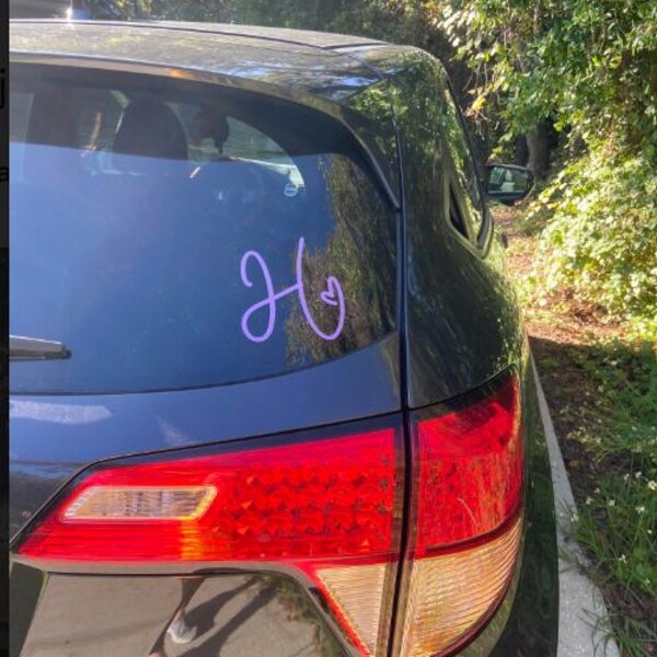 Decal | CUTE Single Initial Decal | Initial With Heart Loop Accent ...