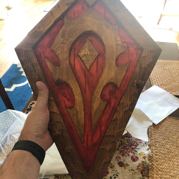 60x34cm Horde Shield, World of Warcraft Inspired, Lok'tar Ogar, for the ...