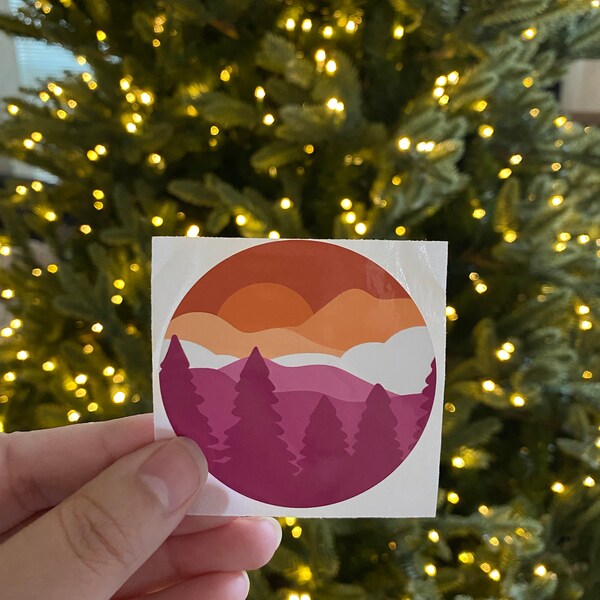 Subtle Lesbian Flag Sticker - Pride Sticker - Mountain Sticker - Laptop ...