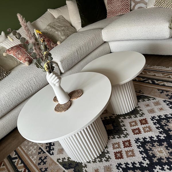 Side Table | Fluted Table | Round Fluted Table | Flower Stand | Small ...