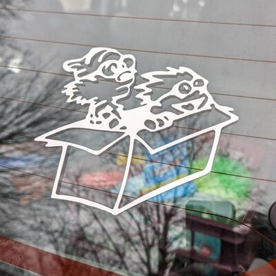 Calvin and Hobbes log Decal - Etsy