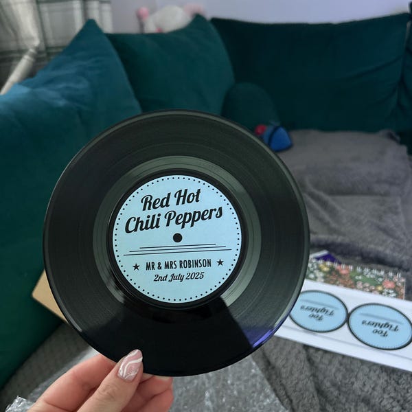 Real Vinyl Record Table Names Custom Wedding Party 7 Inch 7" 45s Music ...