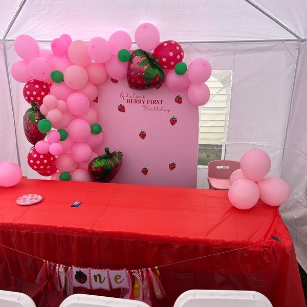 Personalized Berry First Birthday Balloon Arch Decal, Strawberry Party ...