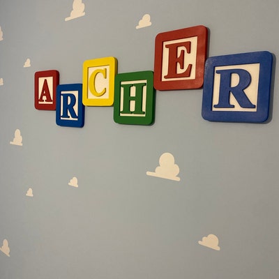 Toy Story Style Wooden Alphabet Blocks. Name Blocks. - Etsy