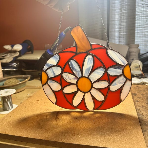 Daisy Stained Glass Pattern, Instant Download, Floral Suncatcher ...