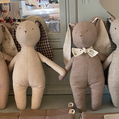 Basic Bunny PDF Sewing Pattern DIY Linen Rabbit Sewing Tutorial Easter ...