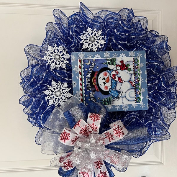 Snowman Wreath Sign, Winter Wreath Sign, Personalize It by Pam, Signs ...