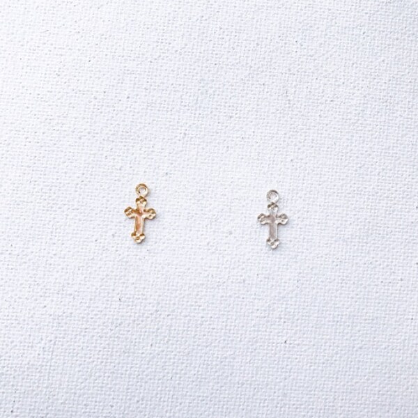 10pcs-10mm Small Cross Pendant in Gold Filled or Sterling Silver ...