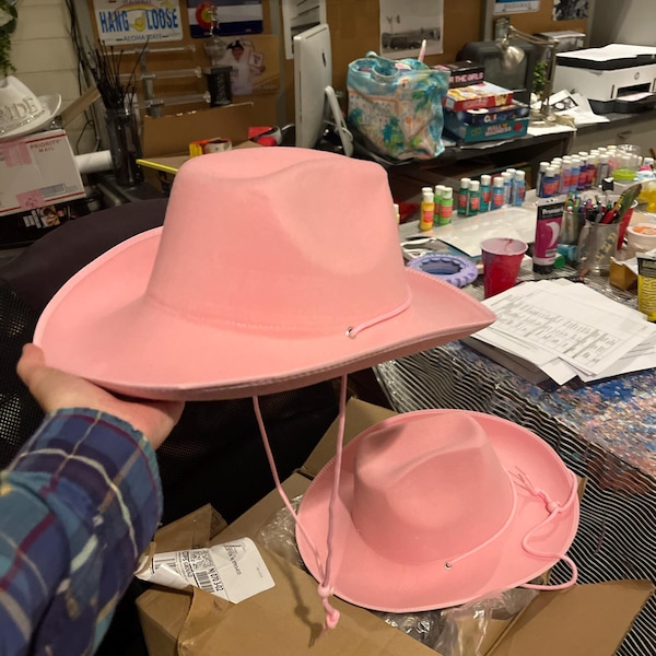 DIY Pink Cowgirl Hats Bridal Party Craft Ideas, Cowgirl Coquette 21st ...
