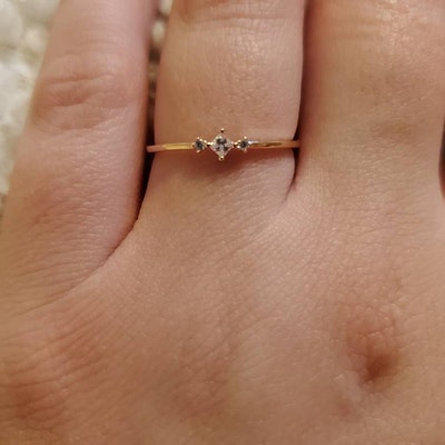 Koi Dainty Ring Rose Gold Filled Rings for Women Delicate Gemstone ...