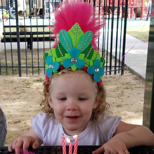 Poppy Crown, Trolls Headband, Trolls Crown, Trolls Birthday Crown ...
