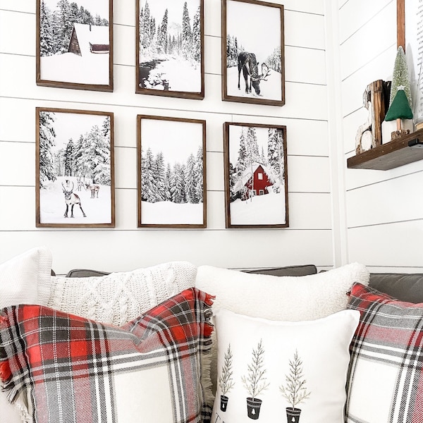 Winter Gallery Wall Decor. Nordic Christmas Wall Art Set of 6 Prints ...