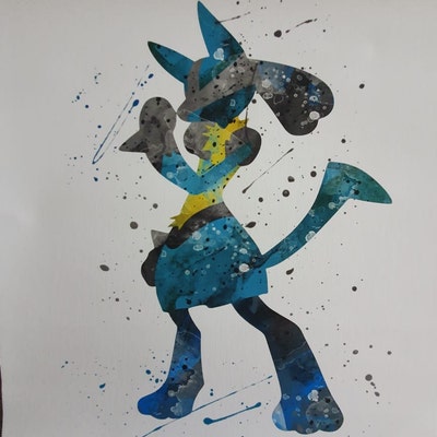 Lucario Watercolor Print, Lucario Art, Pokemon Lucario, Pokemon ...