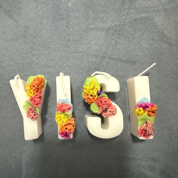 Handmade Letter Candles: Personalized Birthday Cake Topper - Etsy