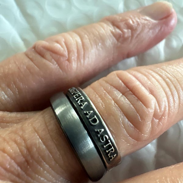 Womens per Aspera Ad Astra Ring - Through Hardships to the Stars ...