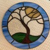 Stained Glass Round Abstract Panel Suncatcher - Etsy