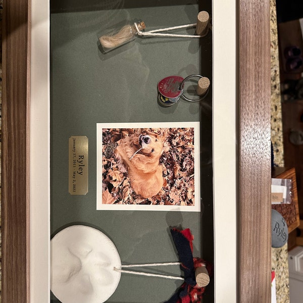 Pet Memorial Shadow Box Frame – Panoramic Wood Keepsake, Pet Loss Gift ...